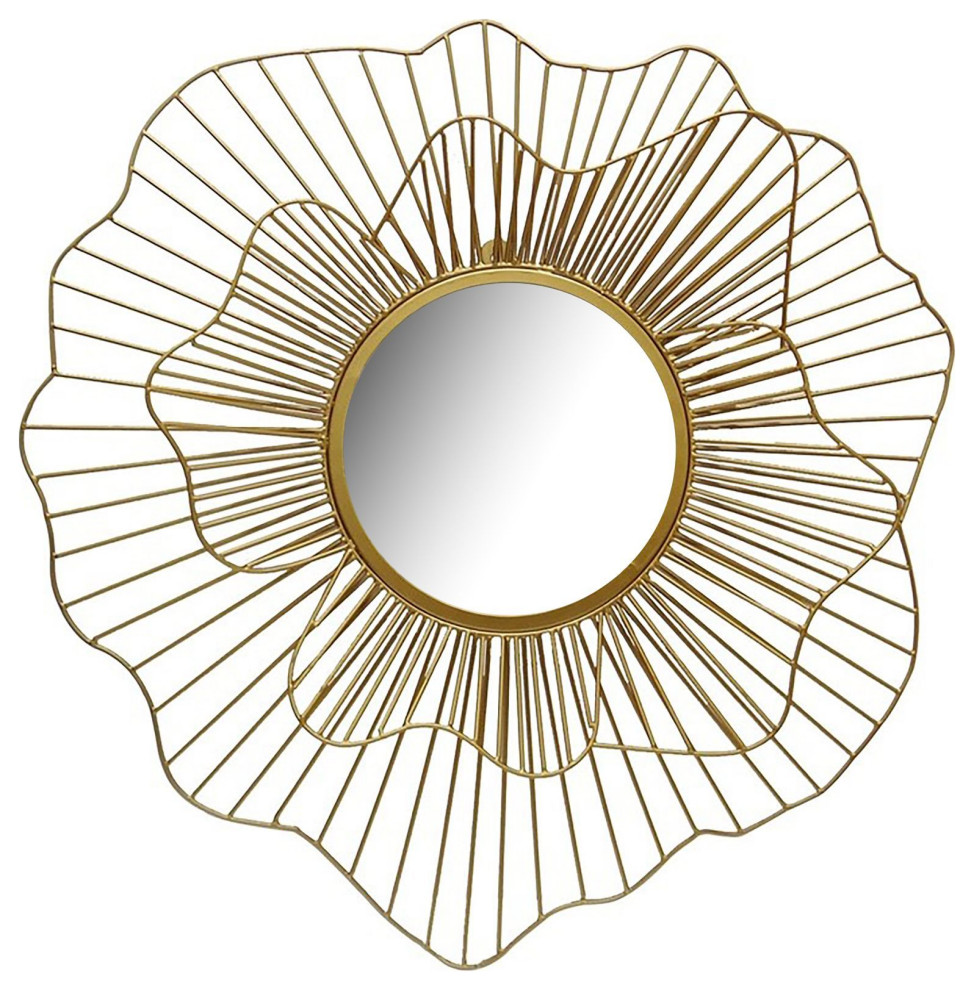 Alpha Flower Mirror, Gold - Contemporary - Wall Mirrors - by LH Home ...
