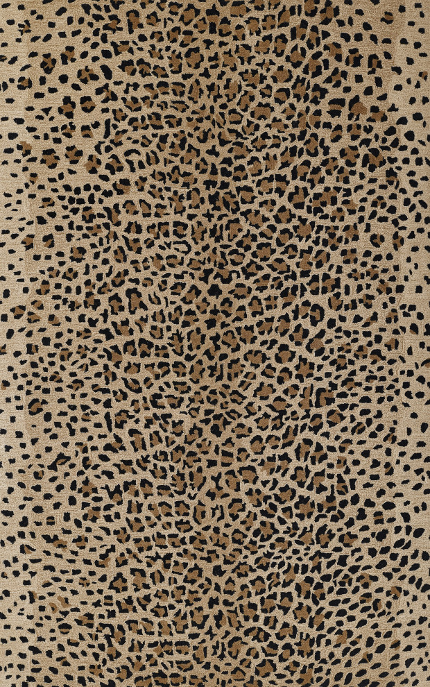 Erin Gates by Momeni Woodland Leopard Hand Tufted Wool Area Rug, 8'9" X ...