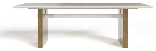 Modrest Angus Modern Cream Ash + Gold Dining Table - Contemporary ...