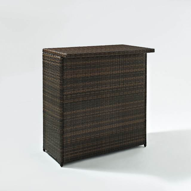 Palm Harbor 3-Piece Outdoor Wicker Bar Set - Tropical - Outdoor Pub And ...
