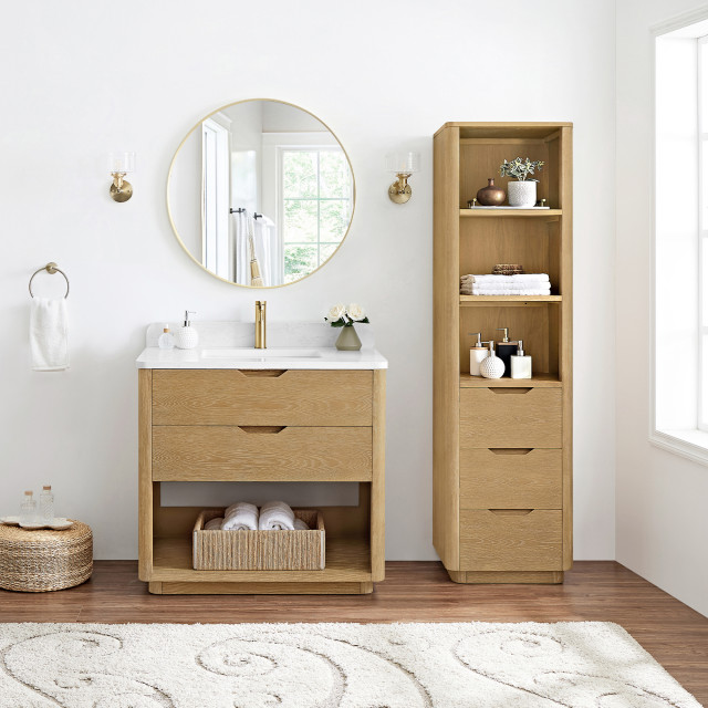 Harbin Bathroom Vanity, Stone Top, No Mirror, 36" - Transitional ...