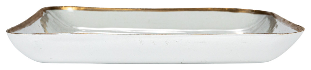 Floral and Abstract Enameled Metal Trays, Set of 2 - Contemporary ...