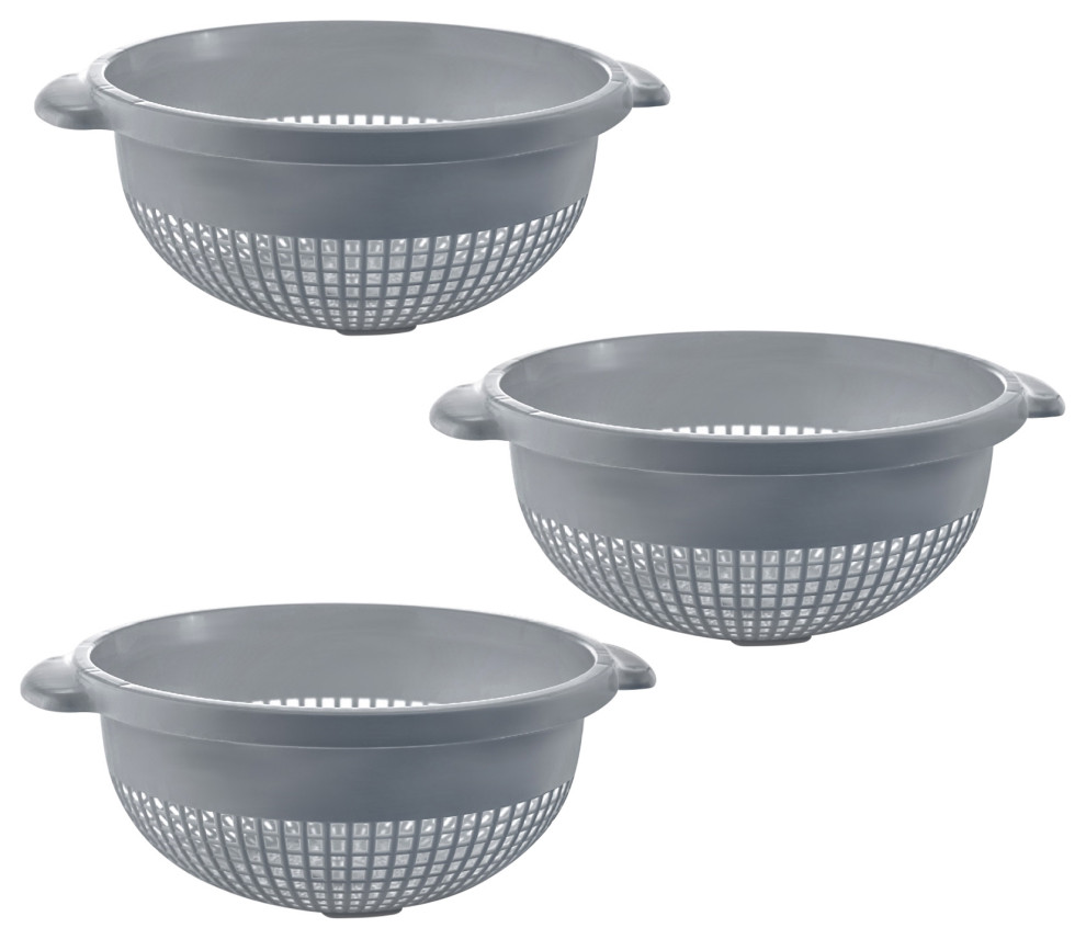 YBM Home Plastic Round Deep Colander Strainers, 14 Inches. (3 PACK ...