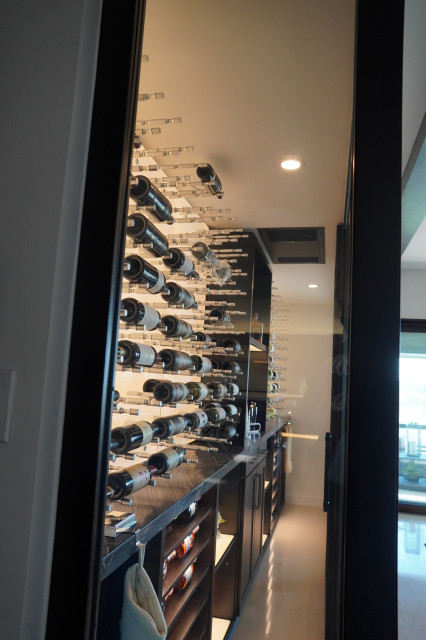 Side View From Outside This Modern Wine Storage Room - Modern - Wine ...