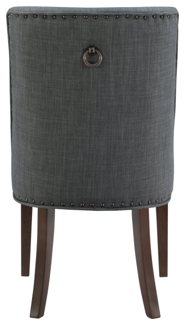 2 Pack Dining Chair, Padded Seat & Curved Back With Ring Pull ...