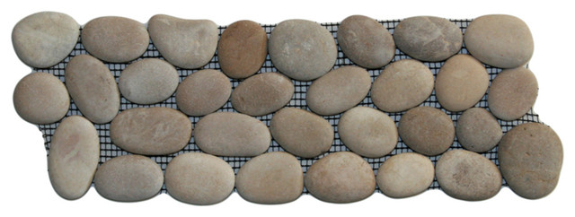 Java Tan pebble tile border – natural stone, seamless install ...
