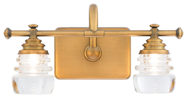 WAC Rondelle 3000K Bathroom Vanity Light in Aged Brass, 6.000 ...