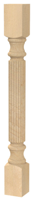 34-1/2" Traditional Reeded Table Leg - Traditional - Table Tops And ...