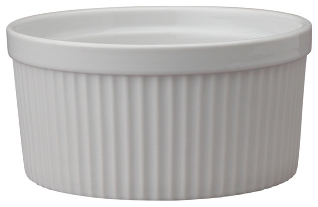 HIC Porcelain 32 Ounce Fluted Souffle Dish - Traditional - Ramekins And ...