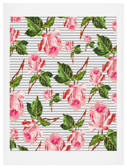 Deny Designs Allyson Johnson Roses And Stripes Art Print, 11x14 ...