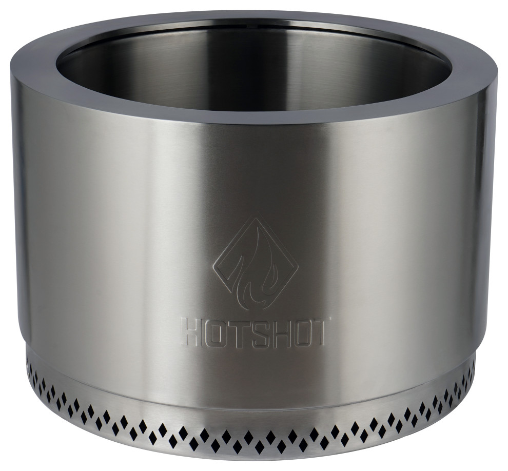 Hotshot Stainless Steel Wood Burning Outdoor Fire Pit 25 Contemporary Fire Pits By Ghp