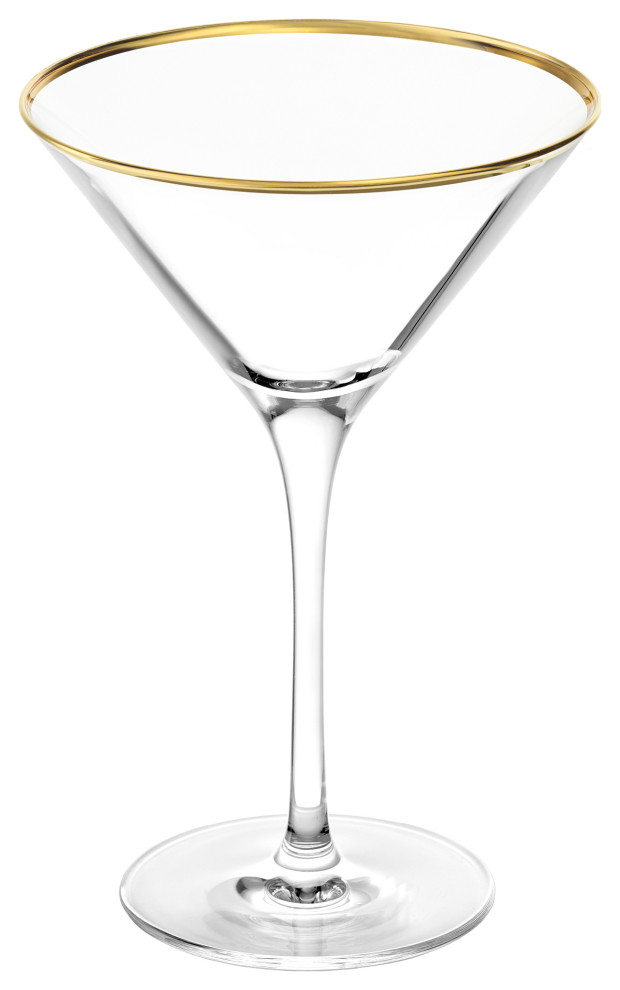 Stolzle Lausitz Grandezza Martini Glass with Gold Rim, Set of 6 ...