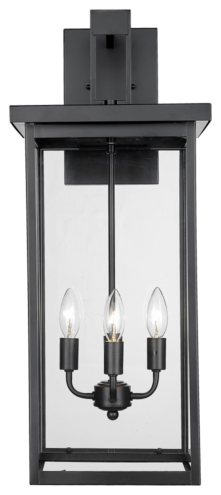 Barkeley Collection 4-Light 27" Tall Outdoor Fixture, Powder Coat Black ...