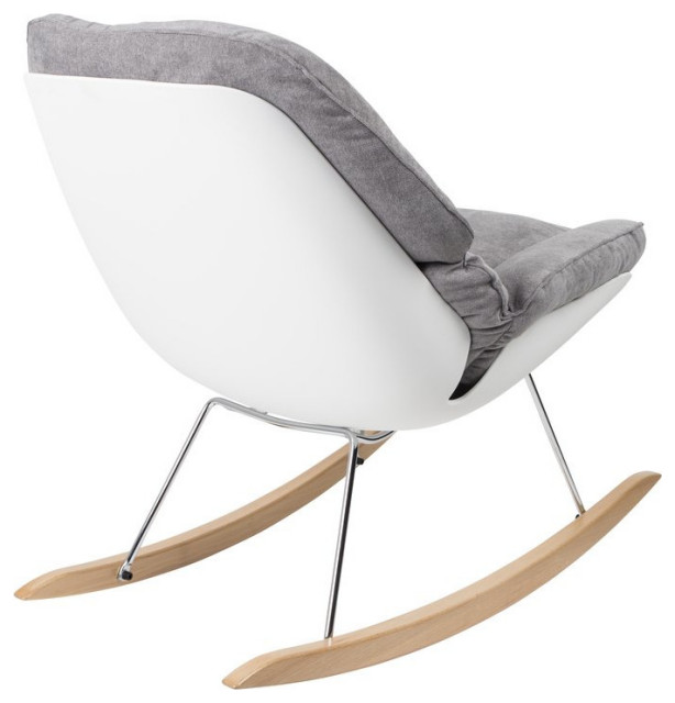 Gray Upholstered Rocking Chair, DF Rocky - Contemporary - Rocking ...