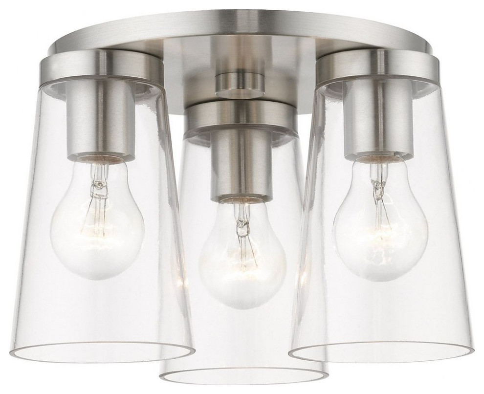 3 Light Large Flush Mount In Contemporary Style-7.13 Inches Tall and 11 ...