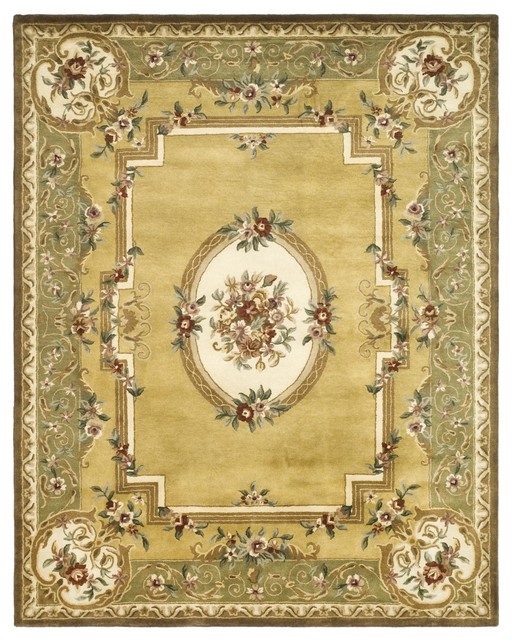 Classic Yellow/Green Area Rug CL280A, 2' x 3' - Area Rugs - by zopalo ...