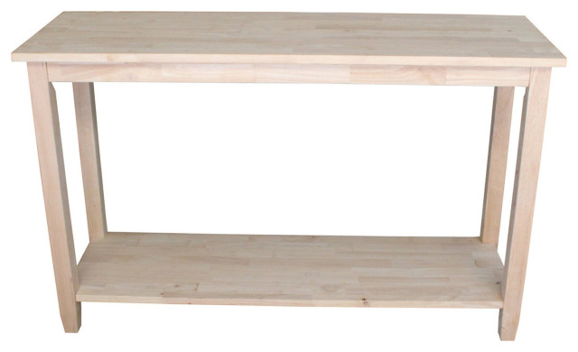 Traditional Console Table, Hardwood Construction With Bottom Shelf ...