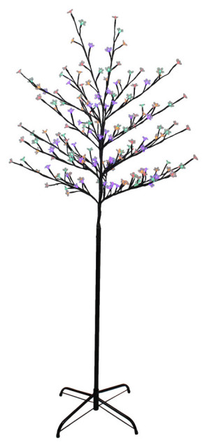 6' LED Lighted Cherry Blossom Flower Artificial Tree, Multi-Color ...