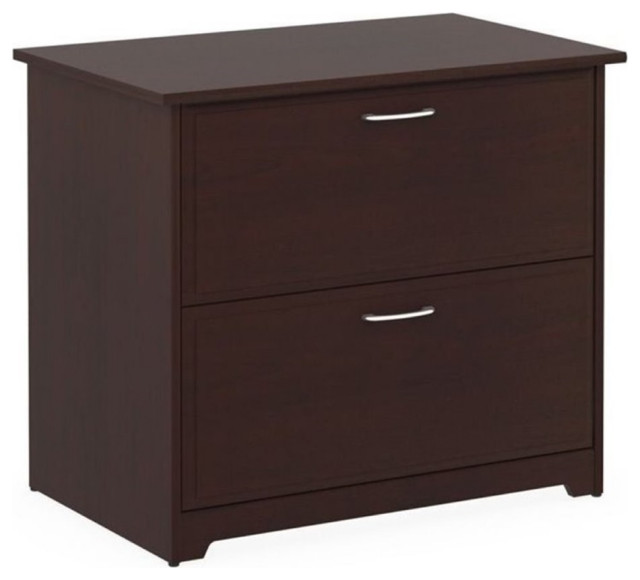 Bowery Hill Engineered Wood 2-Drawers Lateral File Cabinet in Harvest Cherry - Transitional ...