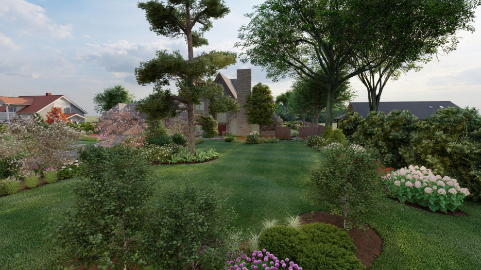 Front Yard + Backyard Design (Illinois) - French Country - Landscape ...