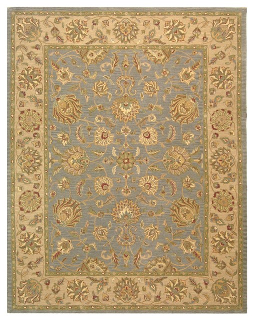 Heritage Blue/Brown Area Rug HG343B, 6' x 6' Round - Traditional - Area ...