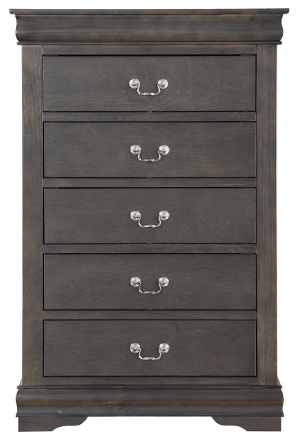 Classic Phillip Vertical Dresser, 5 Drawers With Unique Pull Handles ...