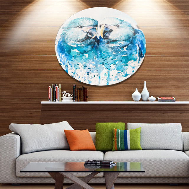 Spix'S Macaw Watercolor, Animal Large Disc Metal Wall Art, Disc of 36 ...