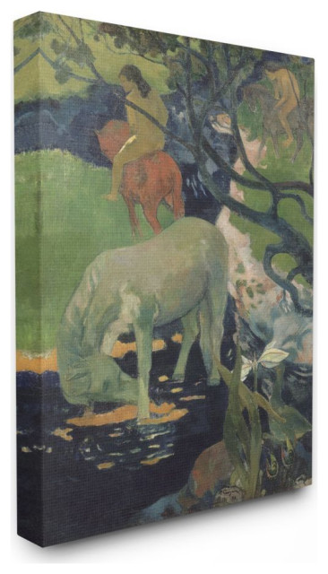 Horses Bathing Native Figures Classic Painting, 30"x40" - Contemporary ...