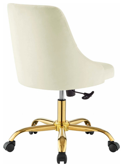 Gold Task Chair, Tufted Velvet Office Chair, Glam Luxe Chic Office ...