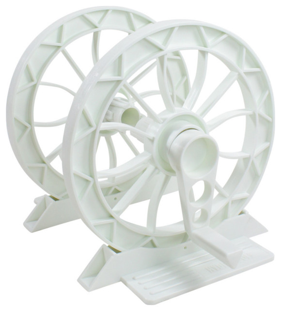 2-Piece White Inground Pool Resin Solar Reel System- 16.5" - Modern ...