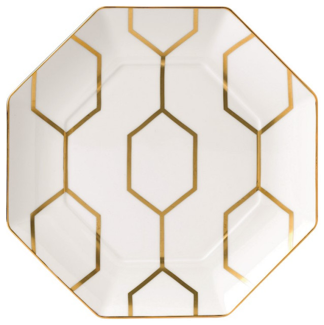 Wedgwood Arris White Accent Plate Octagonal - Contemporary - Dinner ...