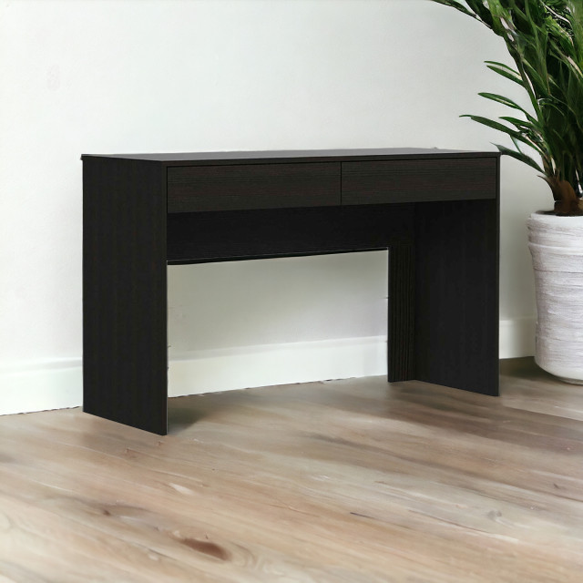 47" Black Computer Desk with Two Drawers - Transitional - Desks And ...