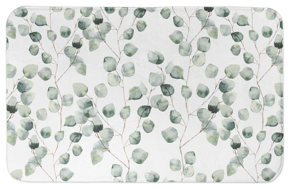 Eucalyptus Pattern 34x21 Bath Mat, 34x21 - Contemporary - Bath Mats ...