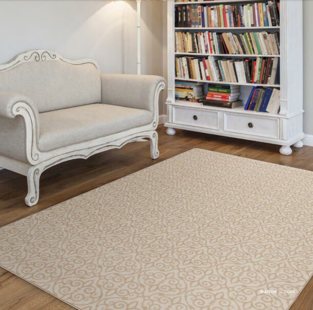 Scroll Pattern 3/8 Thick Indoor Area Rug Carpet, Maison, 7x7 ...