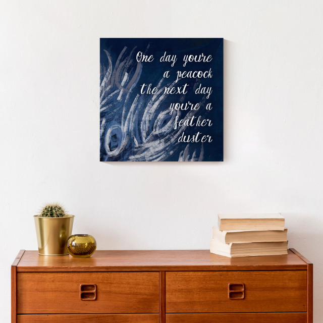 Peacock Feather Duster 12x12 Canvas Wall Art, 12x12 - Contemporary ...