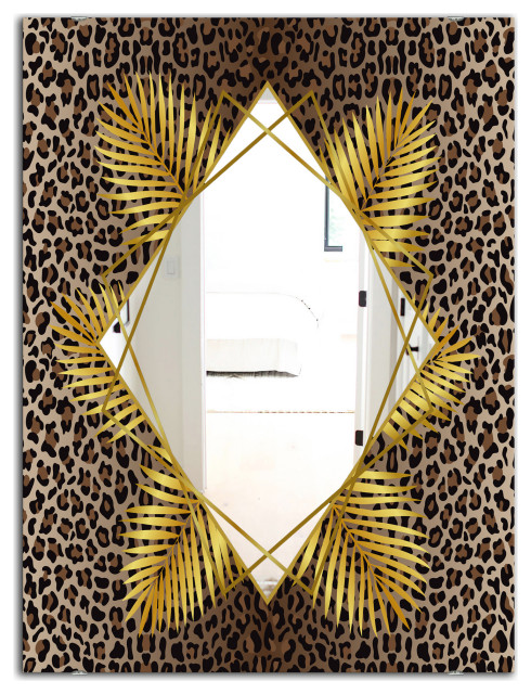 Designart Leopard 5 Glam Modern Large Wall Mirror, 24x32 - Tropical ...