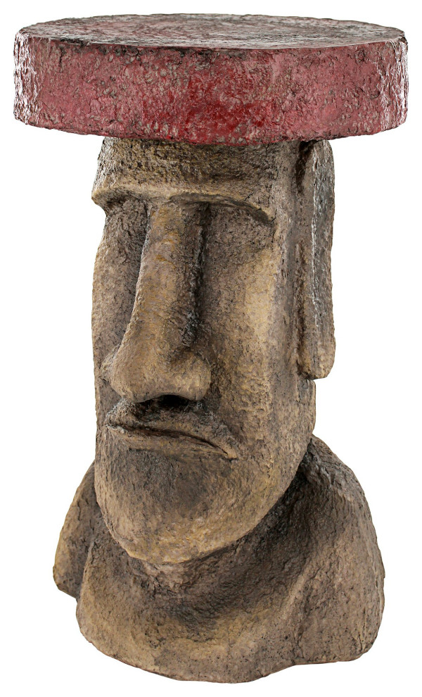 Easter Island Moai Side Table - Tropical - Outdoor Side Tables - by Design Toscano | Houzz