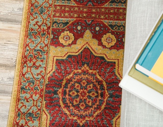 Traditional Palazzo Wine Area Rug, 6' Round - Traditional - Area Rugs ...