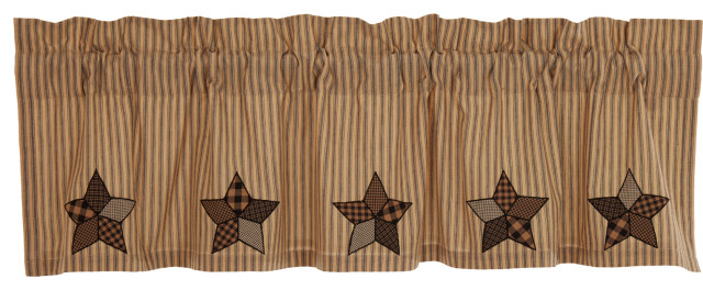 Farmhouse Star Applique Valance, 16x60, 16x60 - Southwestern - Valances ...