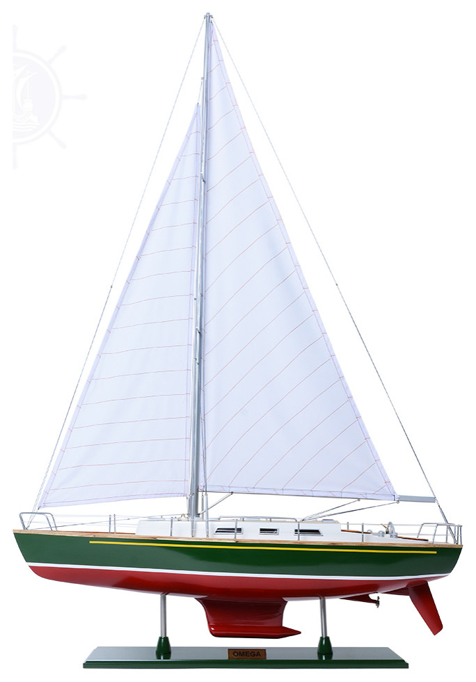 Omega Yacht Wooden model sailing boat - Beach Style - Decorative ...