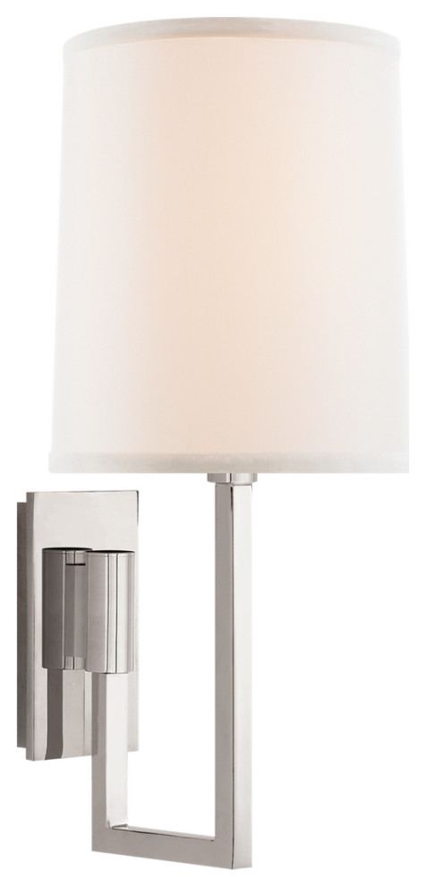 Aspect Library Sconce With Ivory Linen Shade - Transitional - Wall ...