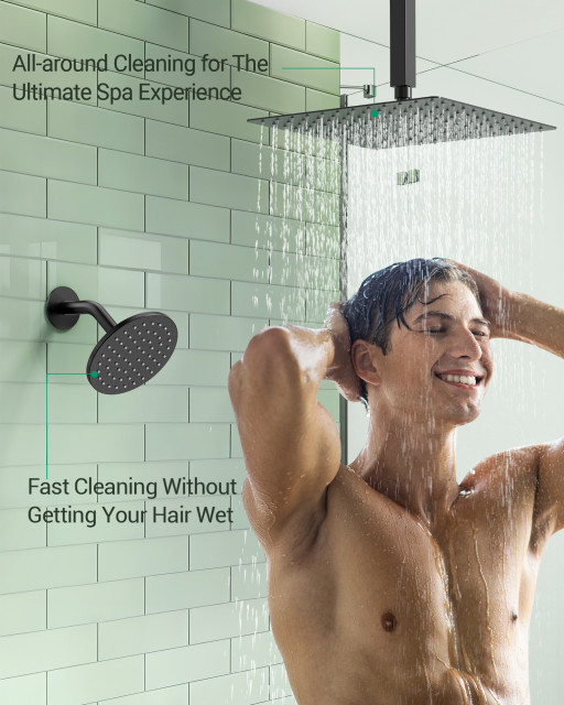 Thermostatic Dual Head System with Body Jet,Hand Shower Spray,Brass ...