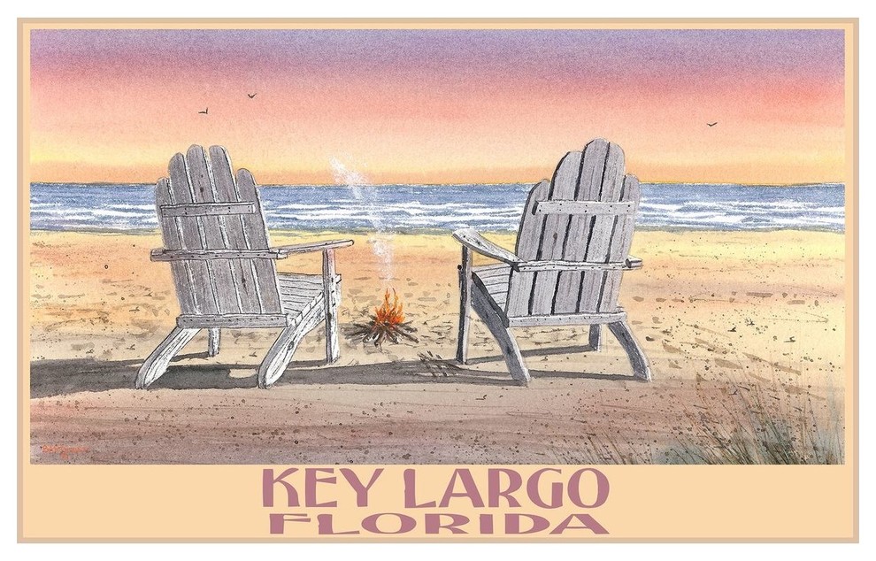by Artist Dave Bartholet Key Largo Florida Adirondack Art Print, 12"x18 ...