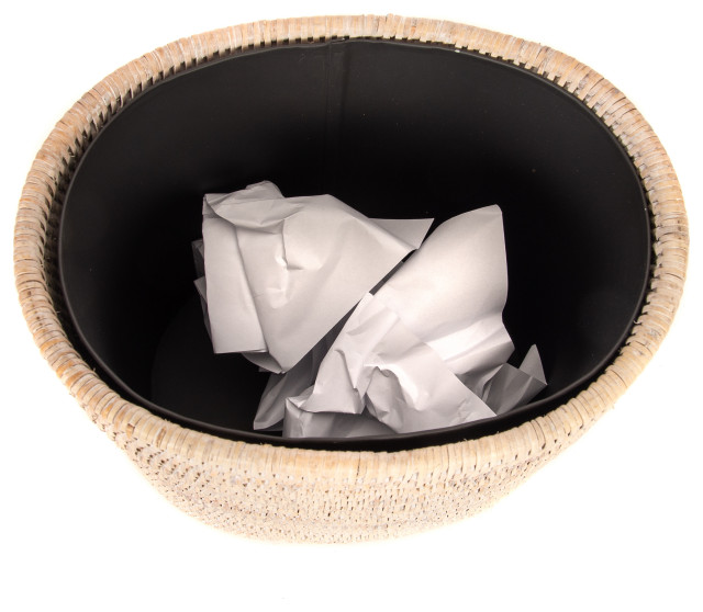 Artifacts Rattan™ Oval Waste Basket with Metal Liner - Tropical ...