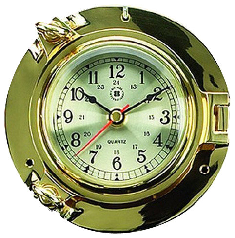 Brass Porthole Quartz Clock - Beach Style - Wall Clocks - by Brass ...