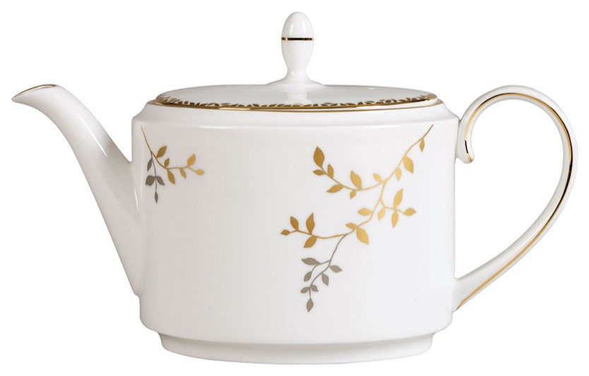 Vera Wang Wedgwood Gilded Leaf Teapot - Contemporary - Teapots - by ...