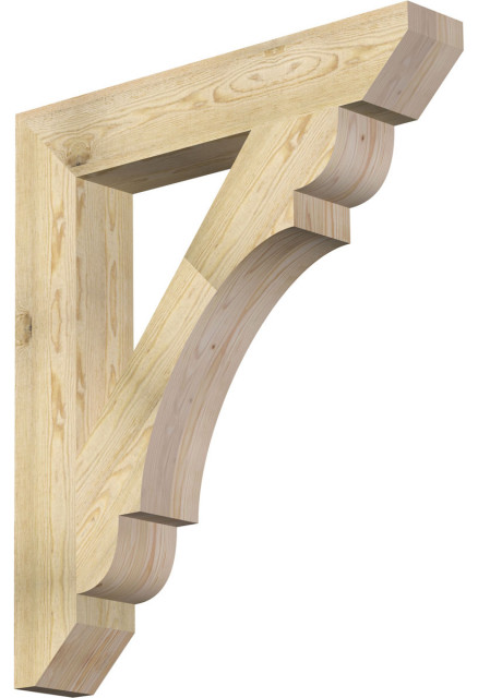 Balboa Traditional Bracket, 16"Dx28"H, 4"W Western Red Cedar/Rough Sawn ...
