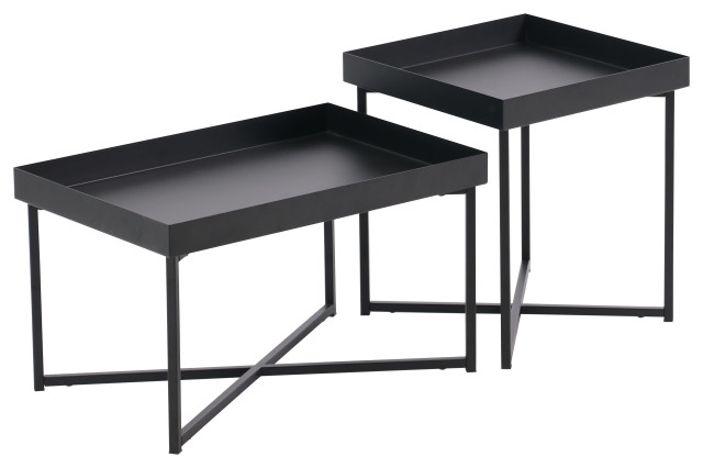 Metal Coffee Tables, 2-Piece Set - Transitional - Coffee Table Sets ...