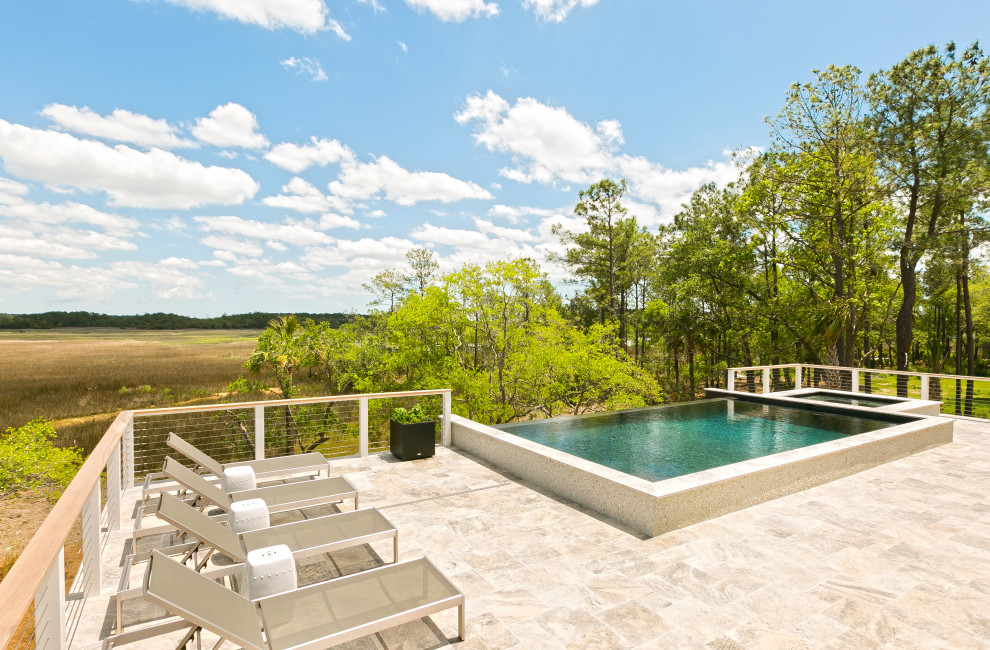Infinity Edge Pool and Spa on Daniel Island Marsh - Pool - Charleston ...