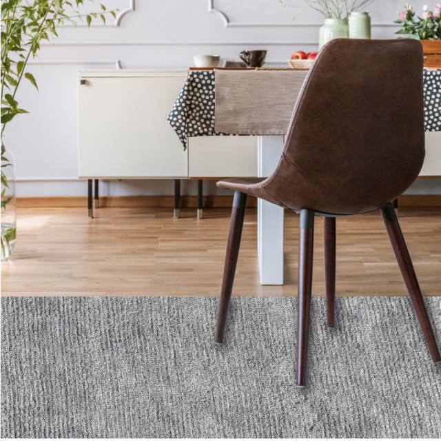 Hand Woven Medium Pile Grey Wool Rug by Tufty Home, 4x6 - Transitional ...